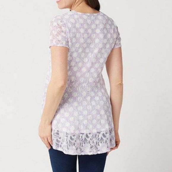 Susan Graver Tops Susan Graver Printed Stretch Lace Peplum Back Poshmark